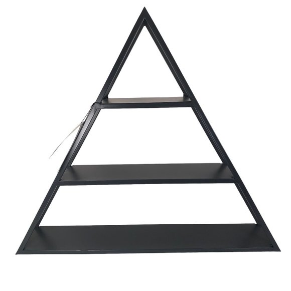Wall Decor | Black Metal Triangle 3 Shelf Tier Wall Hanging Display ...